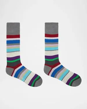 Paul Smith Marek Color-block Crew Socks - 70 Grey