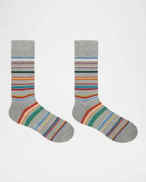 Paul Smith Martin Signature Stripe Crew Socks - 76 Grey