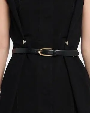 Givenchy 20mm Round Buckle Leather Belt