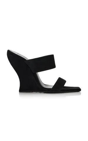 Alaïa Suede Wedge Mules - Black
