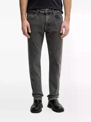BOSS Straight-leg Jeans With Tonal Topstitching - Grey