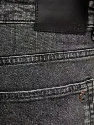 BOSS Straight-leg Jeans With Tonal Topstitching - Grey