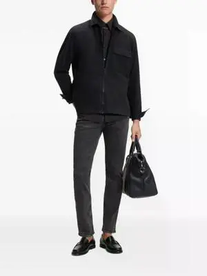 BOSS Straight-leg Jeans With Tonal Topstitching - Grey