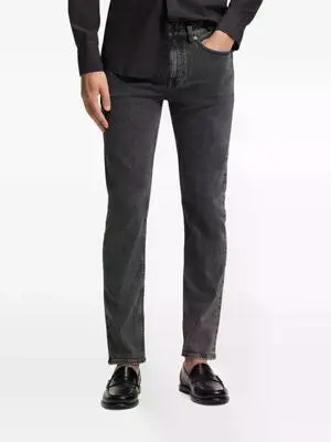 BOSS Straight-leg Jeans With Tonal Topstitching - Grey
