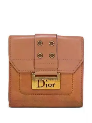 Dior Leather Buckled Wallet - Brown