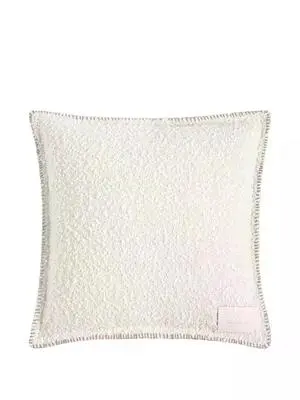Manière De Voir Bouclé & Whipstitch-trim Reversible Brown/cream Cushion - Neutrals