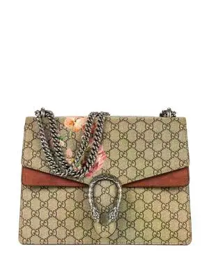 Gucci Floral Print Bag With Chain - Neutrals