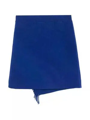 LISA YANG Mette Fringed Asymmetric Mini Skirt