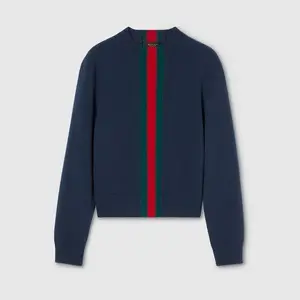 Gucci Fine Knit Wool Sweater With Web Intarsia