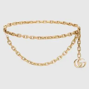 Gucci Double Chain Belt With Charm - Gold