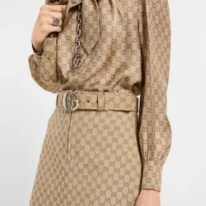 Gucci Gg Cotton Canvas Jacquard Skirt