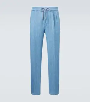 Brunello Cucinelli Pleated Straight Jeans - Blue