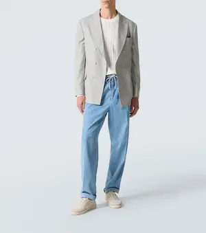 Brunello Cucinelli Pleated Straight Jeans - Blue