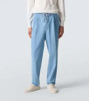 Brunello Cucinelli Pleated Straight Jeans - Blue