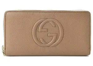 Gucci Soho Long Zip Around Gg Wallet - Brown