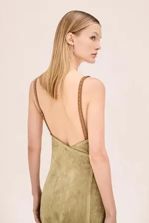 Alexis Melina Suede Midi Dress - Green
