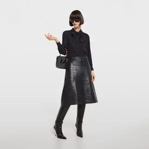 Gucci Silk Crêpe Satin Interlocking G Shirt - Black