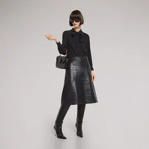 Gucci Silk Crêpe Satin Interlocking G Jacquard Shirt - Black
