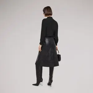 Gucci Silk Crêpe Satin Interlocking G Jacquard Shirt - Black