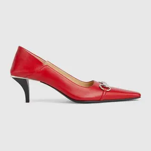 Gucci S Vittoria Leather Pump - Red