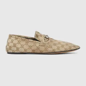 Gucci Horsebit Gg Canvas Loafer - Beige