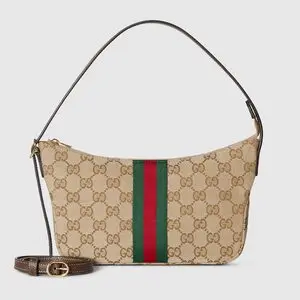 Gucci Lunetta Small GG Canvas Crossbody Bag Beige