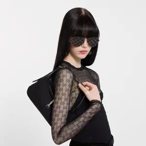 Gucci Jackie Slim Medium Shoulder Bag Gg Canvas - Black