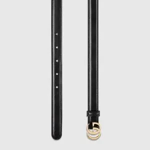 Gucci Gg Marmont Thin Leather Belt - Black