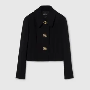Gucci Crêpe Wool Jacket With Double G Button
