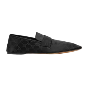 Gucci Gg Satin Horsebit Loafer - Black