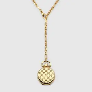 Gucci Gg Motif Locket Chain Necklace - Gold-toned Metal