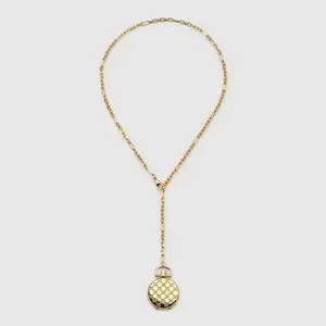 Gucci Gg Motif Locket Chain Necklace