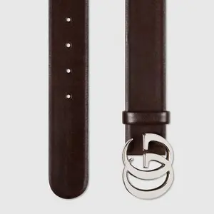 Gucci Flat Marmont Belt - Brown