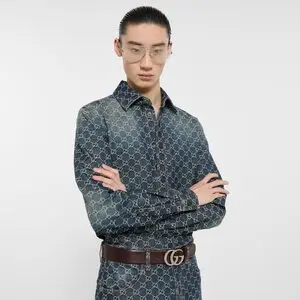 Gucci Flat Marmont Belt - Brown