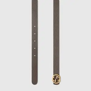 Gucci Reversible Thin Belt With Interlocking G Buckle