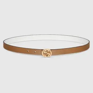 Gucci Reversible Thin Belt - White