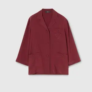 Gucci Silk Crêpe De Chine Shirt With Embroidery