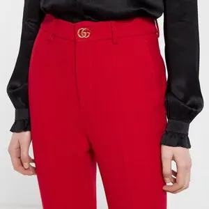 Gucci Crêpe Wool Pants With Double G Button