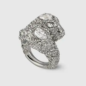 Gucci Dionysus Crystal Ring - Palladium-toned Metal