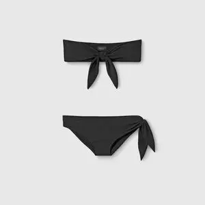 Gucci Sparkling Jersey Bikini With Embroidery - Black
