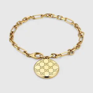 Gucci Gg Motif Charm Chain Bracelet - Gold-toned Metal