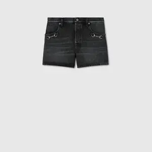 Gucci Cotton Denim Shorts With Horsebit