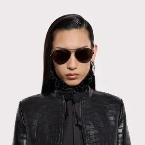 Gucci Pilot Frame Sunglasses With Interlocking G