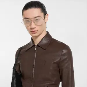 Gucci Washed Stretch Nappa Leather Jacket - Brown
