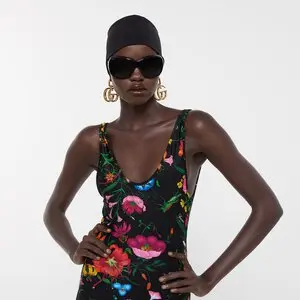 Gucci Printed Sparkling Jersey Swimsuit