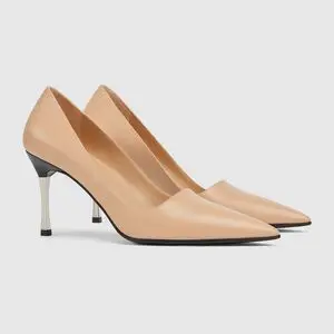 Gucci Pumps In Leather With Stiletto Heel - Pink