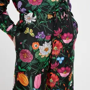 Gucci Printed Silk Twill Pants