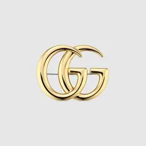 Gucci Gg Marmont Brooch - Gold-toned Metal