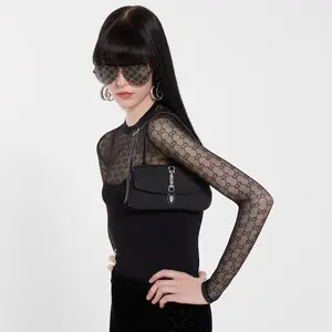 Gucci Jackie Small Shoulder Bag Gg Canvas - Black