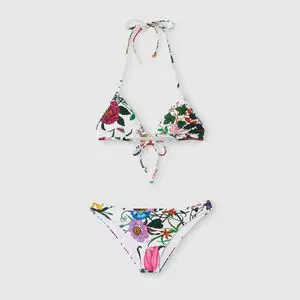 Gucci Printed Sparkling Jersey Bikini - White